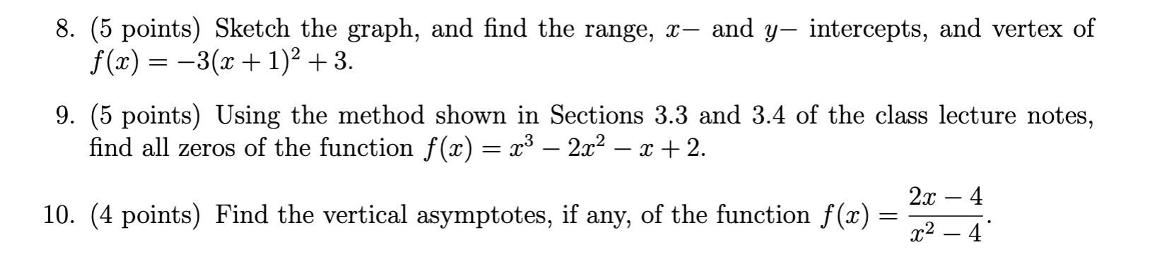 Solved 8. (5 points) Sketch the graph, and find the range, | Chegg.com