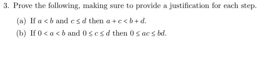 Solved 3. Prove the following, making sure to provide a | Chegg.com