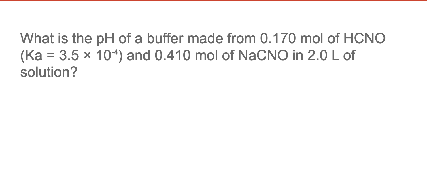 Solved What is the pH of a buffer made from 0.170 mol of | Chegg.com