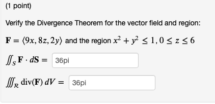 Solved Verify the Divergence Theorem for the vector field | Chegg.com