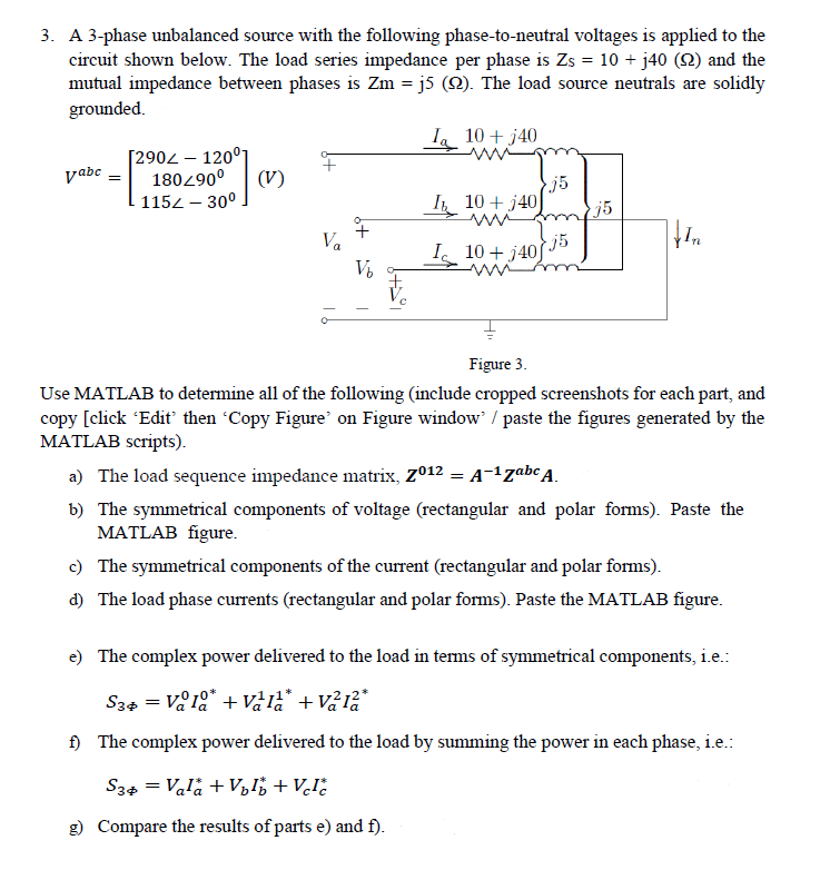 Solved A 3-phase unbalanced source with the following | Chegg.com