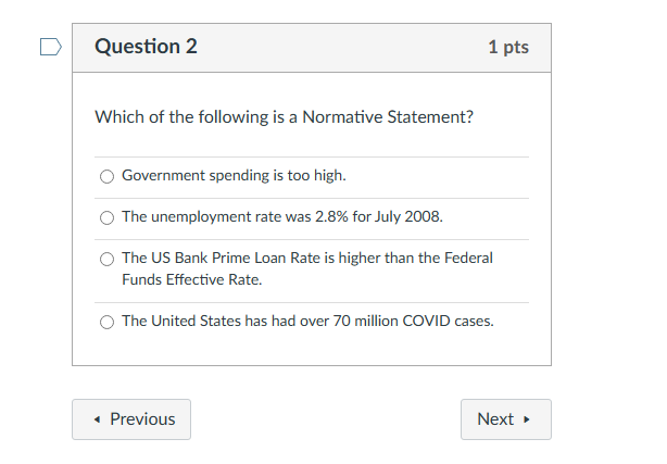 Solved Question 2Which of the following is a Normative | Chegg.com
