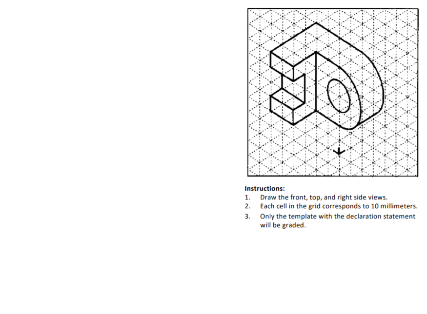 Solved TO Instructions: 1. Draw the front, top, and right | Chegg.com
