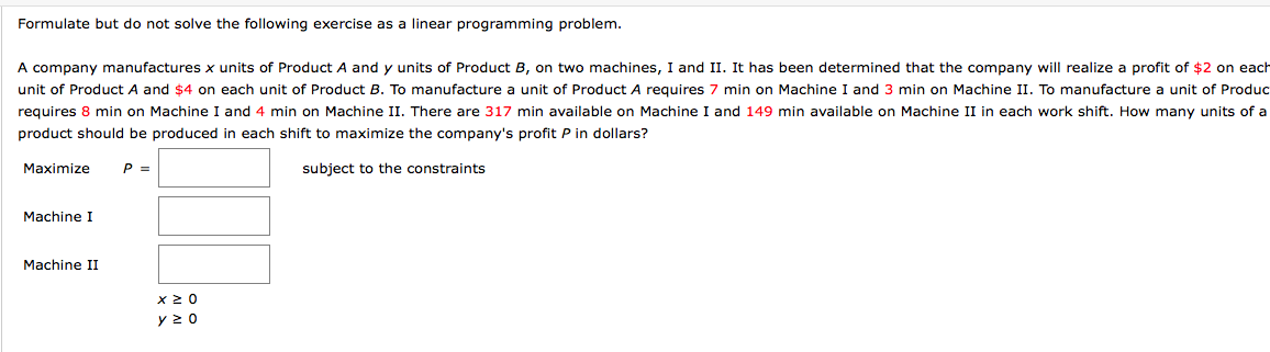 Solved Formulate but do not solve the following exercise as | Chegg.com