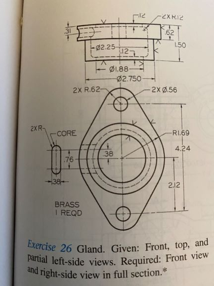 Solved 1) Build OnShape part model document of Sectional | Chegg.com