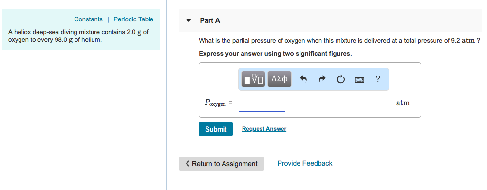 Solved Constants Periodic Table PartA A heliox deep-sea | Chegg.com