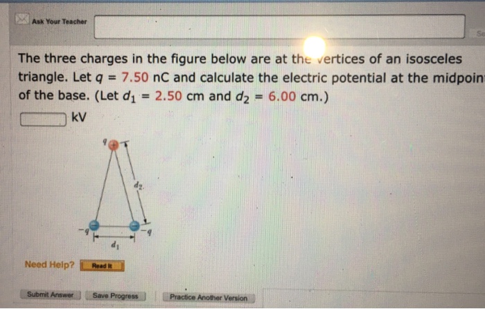 Solved The three charges in the figure below are at the | Chegg.com