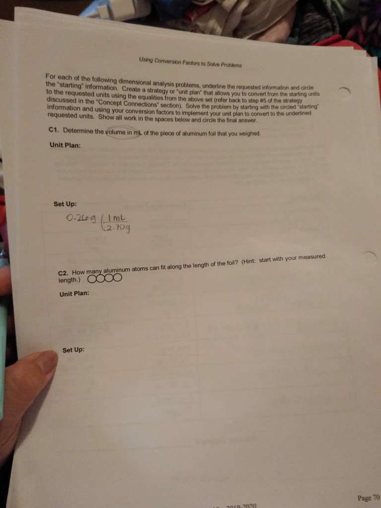 Solved Using Conversion Factors to Solve Problems For each | Chegg.com
