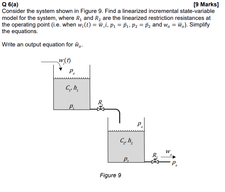 Solved Q 6(a) [9 Marks] Consider the system shown in Figure | Chegg.com