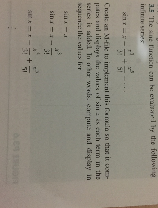 Solved 3.5 The sine function can be evaluated by the | Chegg.com