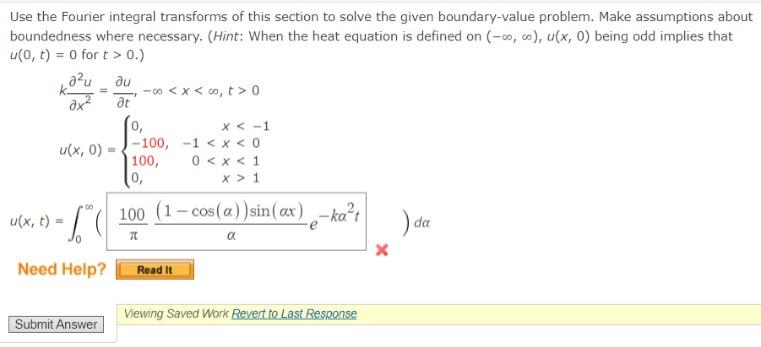 Solved Use the Fourier integral transforms of this section | Chegg.com