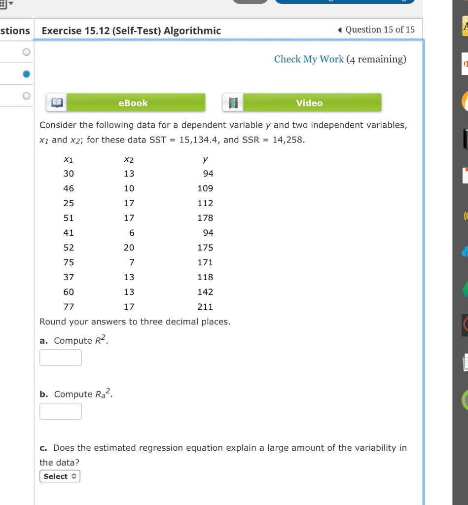 Solved stions Exercise 15.12 (Self-Test) Algorithmic | Chegg.com