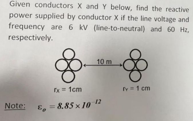 Solved Given conductors X and Y below, find the reactive | Chegg.com