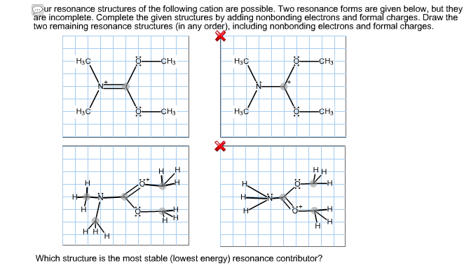 Solved Four resonance structures of the following cation are | Chegg.com