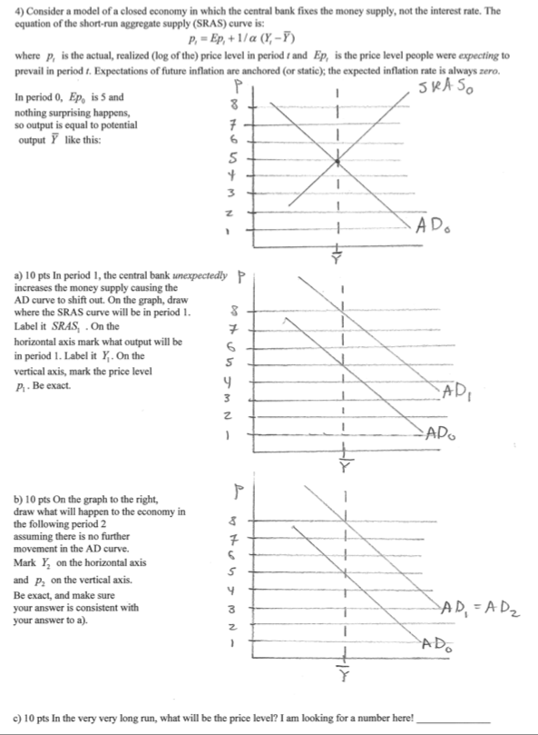 4) Consider a model of a closed economy in which the | Chegg.com
