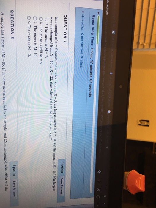 Solved In a sample of n = 6 scores, the smallest score is X | Chegg.com Solved In a sample of n = 6 scores, the smallest score is X | Chegg.com