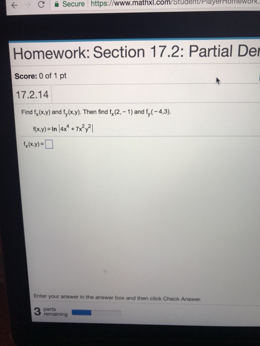 Solved C 을Secure https://www.mathxl.com/student/ | Chegg.com