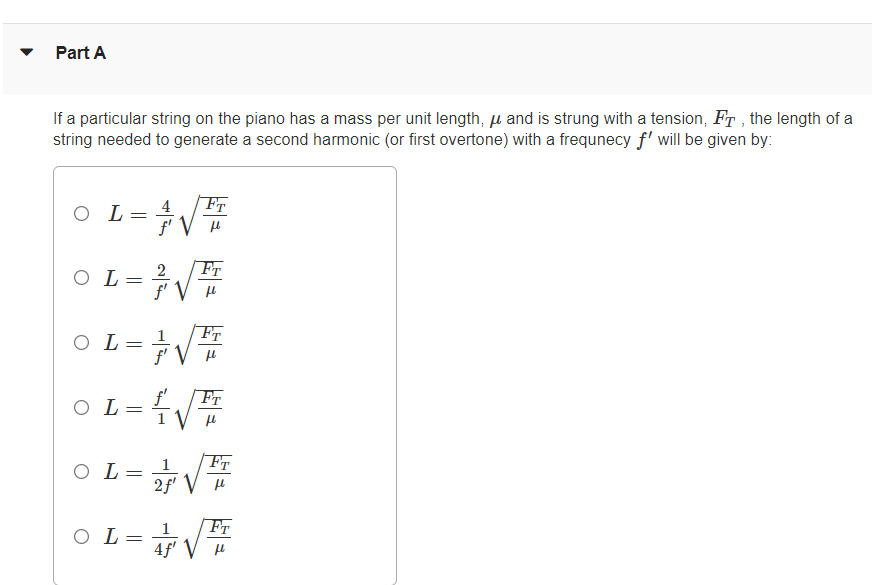 Solved A piano uses many different string lengths to | Chegg.com