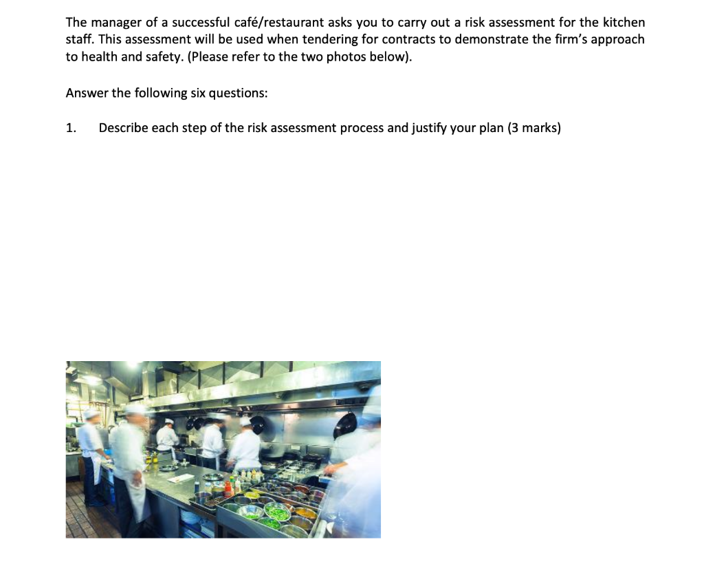 Solved The manager of a successful café/restaurant asks you | Chegg.com