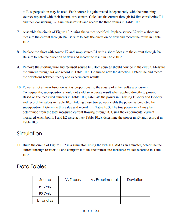 Solved 10. Superposition Theorem Objective The objective of | Chegg.com
