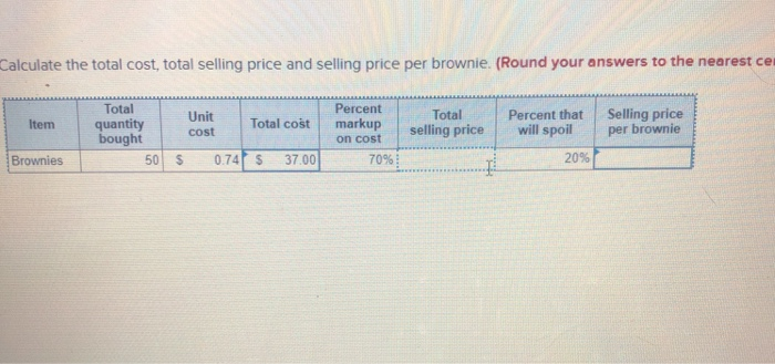 Solved Calculate the total cost, total selling price and | Chegg.com