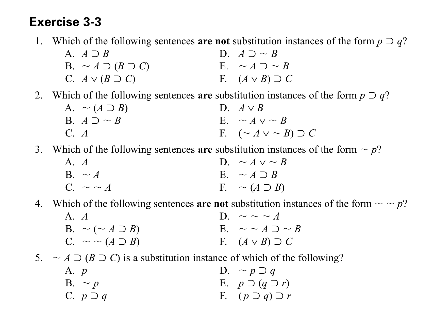 Solved Exercise 3-3Which of the following sentences are not | Chegg.com