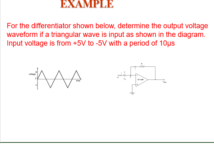 Solved For the differentiator shown below, determine the | Chegg.com