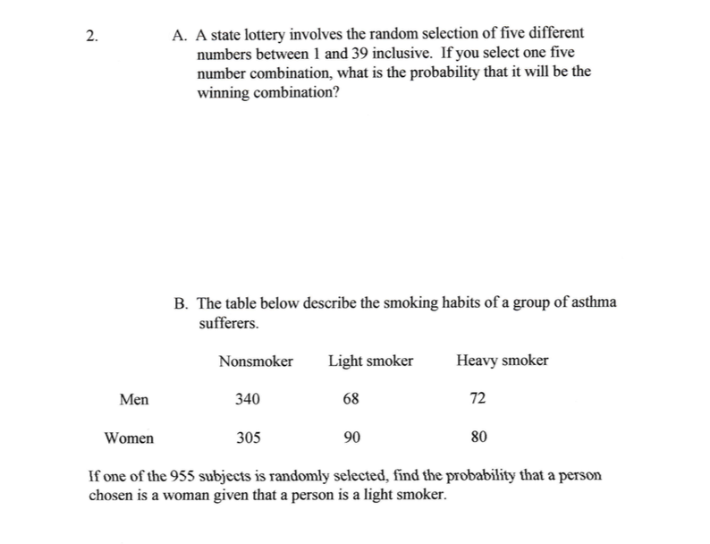 Solved 2. A. A state lottery involves the random selection | Chegg.com
