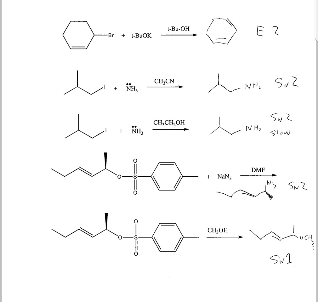 Solved t-Bu-OH Br t-BuOK CH3CN INH, VH IV CH3CH2OH NH3 Slow | Chegg.com