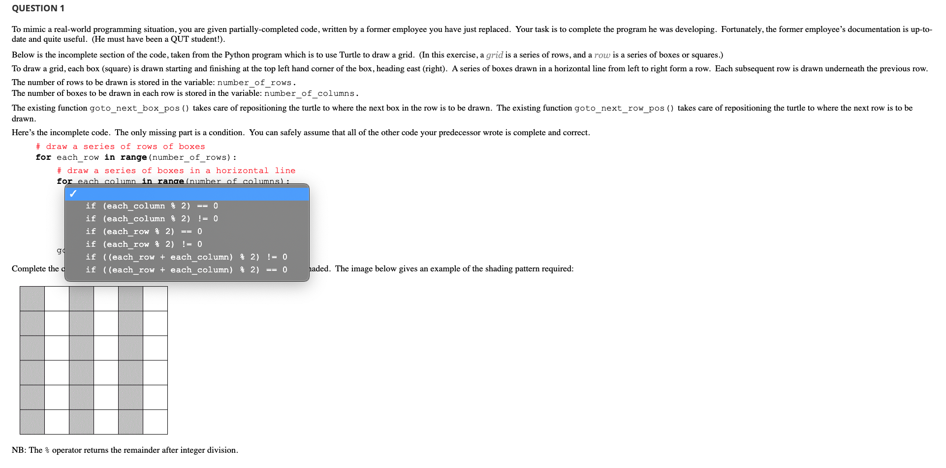 Solved QUESTION 1 To mimic a real-world programming | Chegg.com