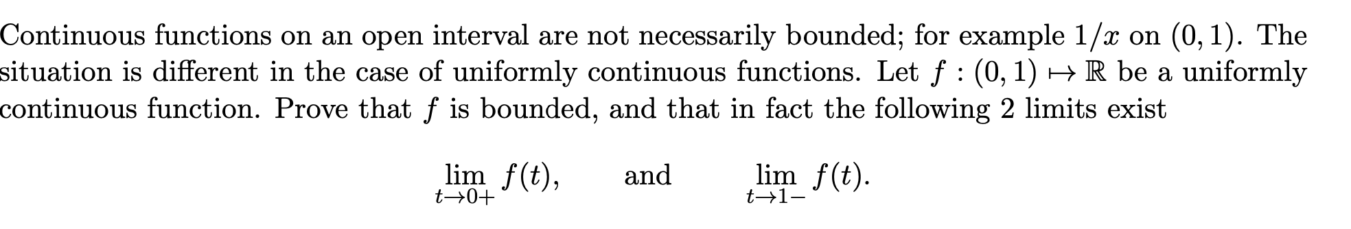 Solved Continuous functions on an open interval are not | Chegg.com