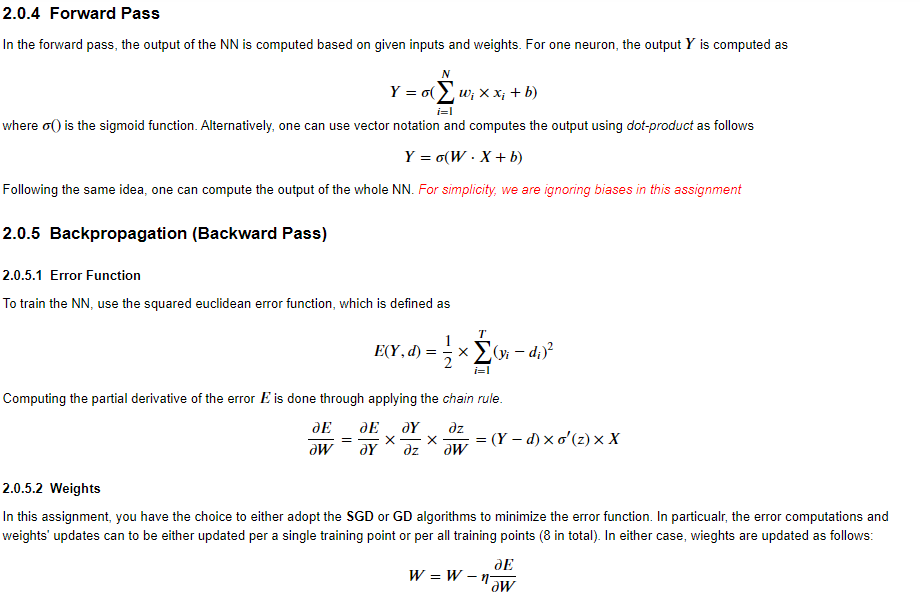2.0.4 Forward Pass In the forward pass, the output of | Chegg.com