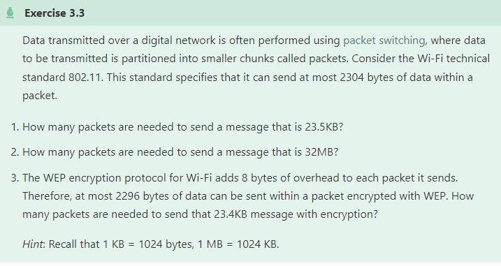 Solved Data transmitted over a digital network is often | Chegg.com