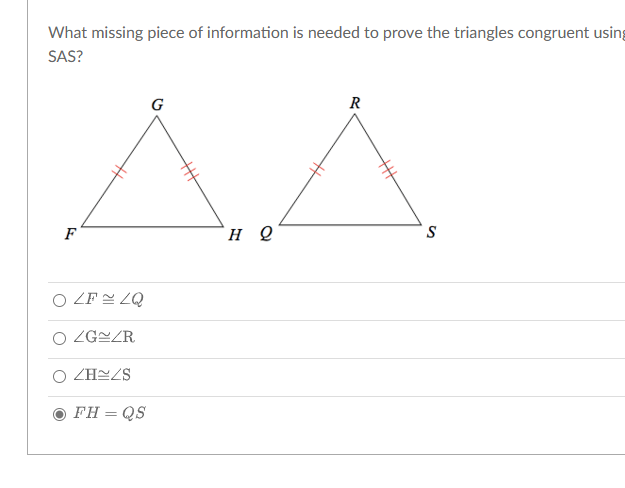 Solved What missing piece of information is needed to prove | Chegg.com