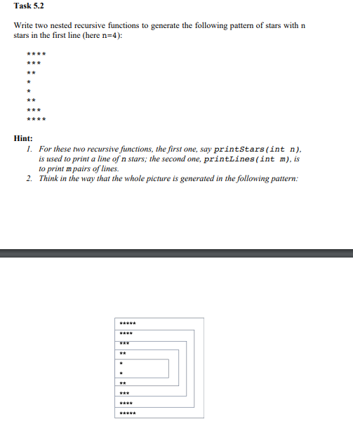 Solved Task 5.2 Write two nested recursive functions to | Chegg.com