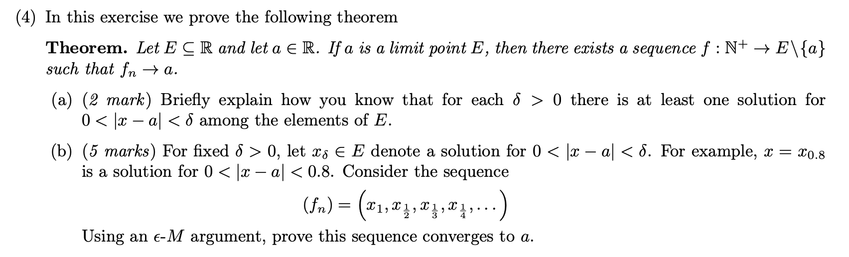 Solved (4) In this exercise we prove the following theorem | Chegg.com