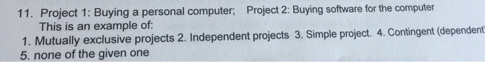 Solved Project 1: Buying a personal computer; Project 2: | Chegg.com