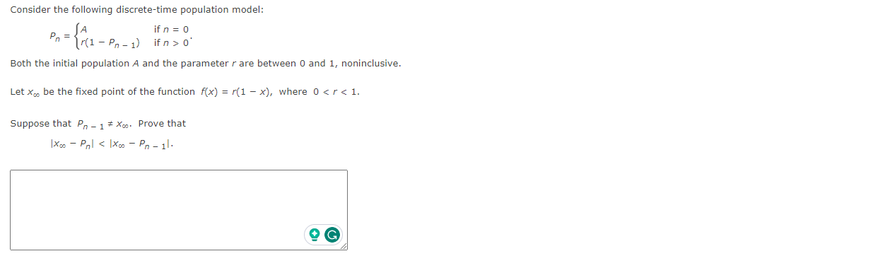 Solved Consider the following discrete-time population | Chegg.com