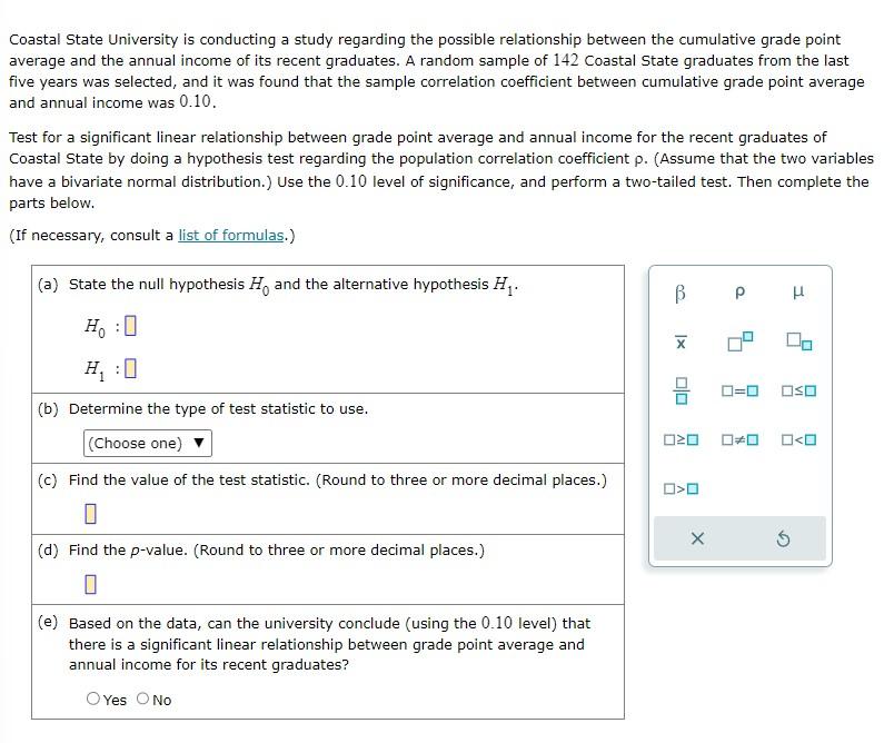 Solved Coastal State University is conducting a study | Chegg.com