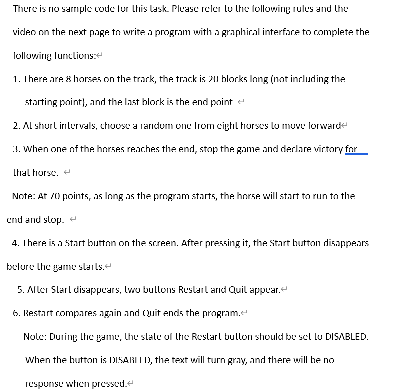 PYTHON - HORSE RACING I was required to set 8 labels | Chegg.com