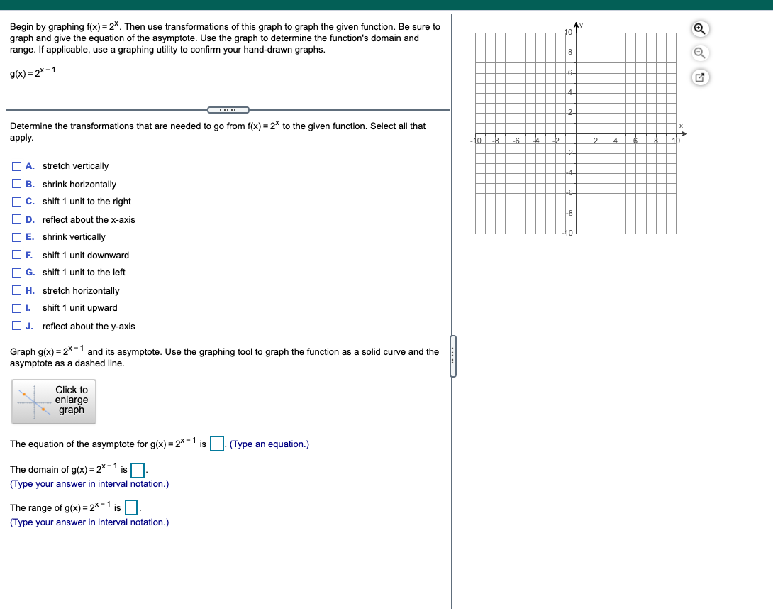 Solved AJ 10 Begin by graphing f(x)= 2. Then use | Chegg.com