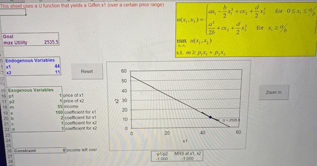 Solved QUESTION: Use the sheet 1( picture below) utility | Chegg.com