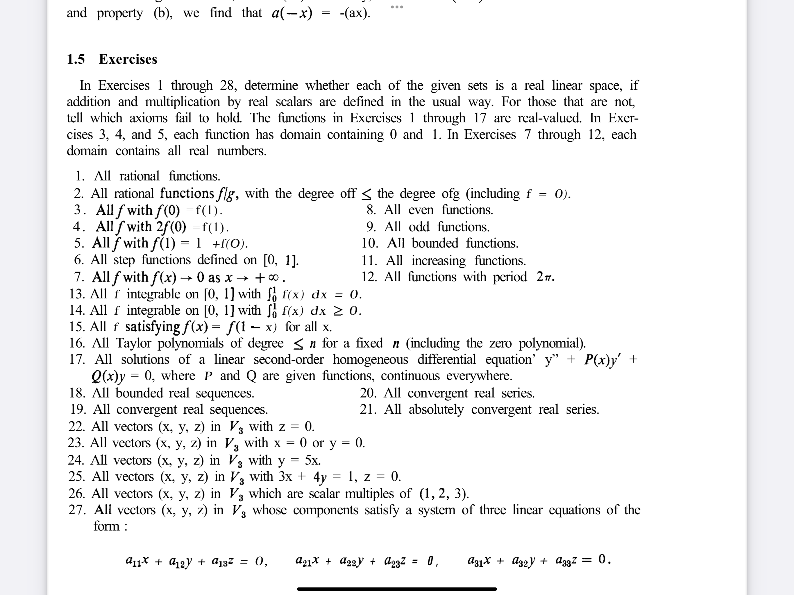Solved and property (b), we find that a(−x)=−(ax). 1.5 | Chegg.com