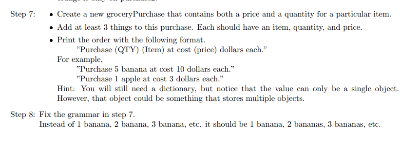 Solved tep 4: Create a second dictionary that is also a | Chegg.com