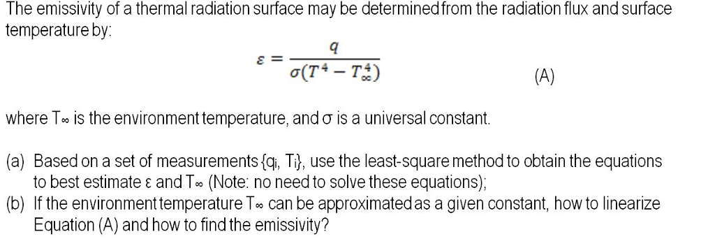 Solved The emissivity of a thermal radiation surface may be | Chegg.com