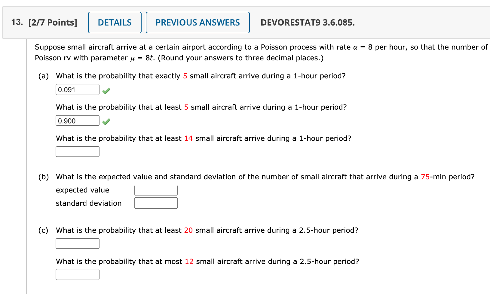 Solved 13. [2/7 Points] DETAILS PREVIOUS ANSWERS DEVORESTAT9 | Chegg.com