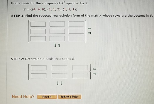 Solved Find a basis for the subspace of R3 spanned by s. | Chegg.com