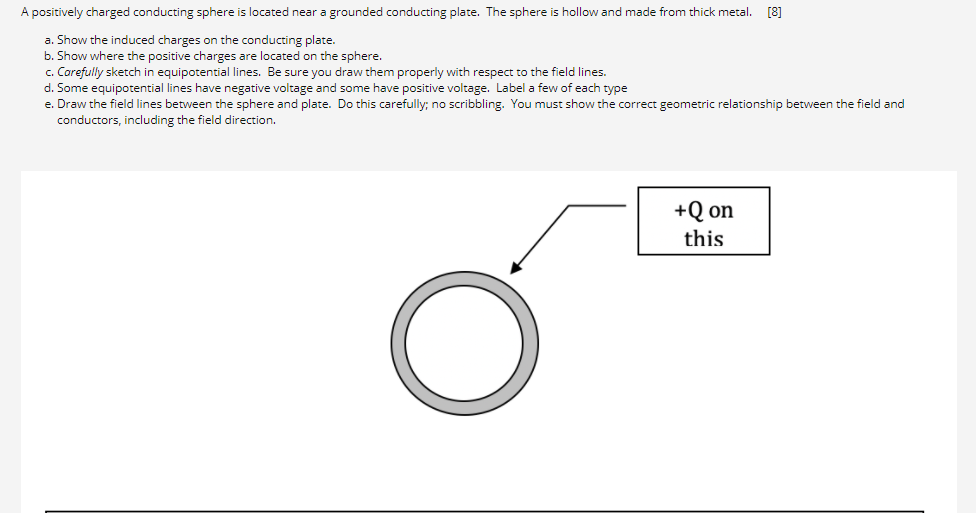 Solved A positively charged conducting sphere is located | Chegg.com