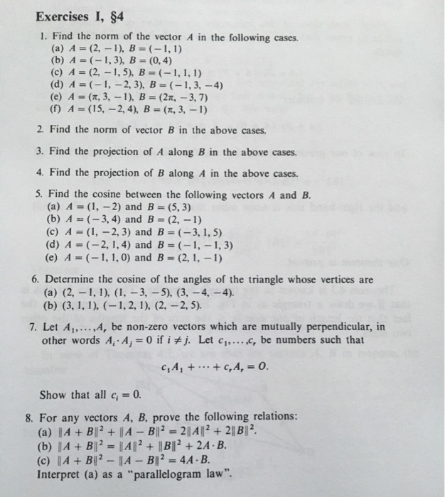 Solved Exercises 1, §3 1. Find A A for each of the following | Chegg.com