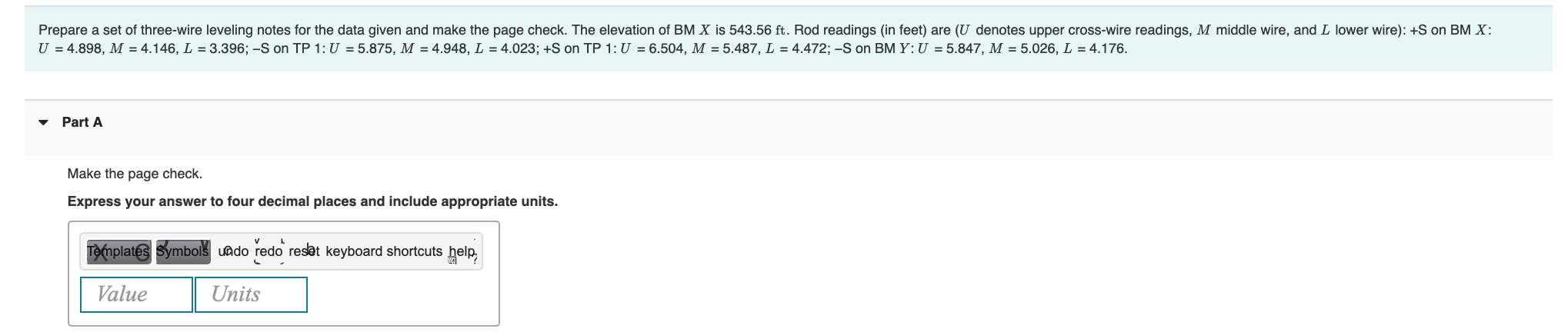 Solved Prepare a set of three-wire leveling notes for the | Chegg.com